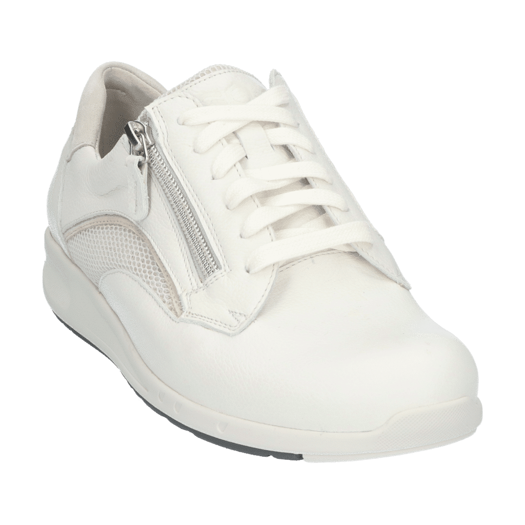 Veterschoenen van glad leer (Wit) - Durea 6271.0343